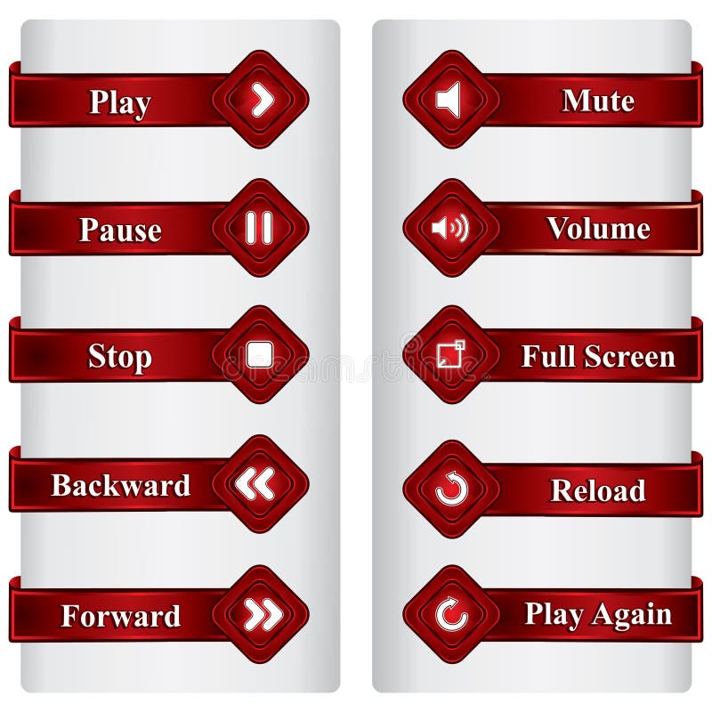 Buttons for media stock vector. Illustration of green - 28107564