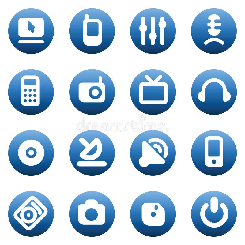 Buttons for media devices stock vector. Illustration of design - 13298065