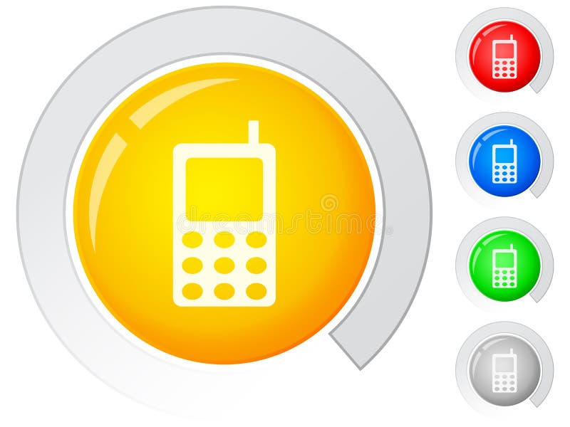 Colored Phone Icons stock vector. Illustration of cable - 21276313