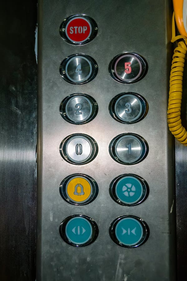 Buttons of the Modern Lift in Residential Building Stock Image - Image ...