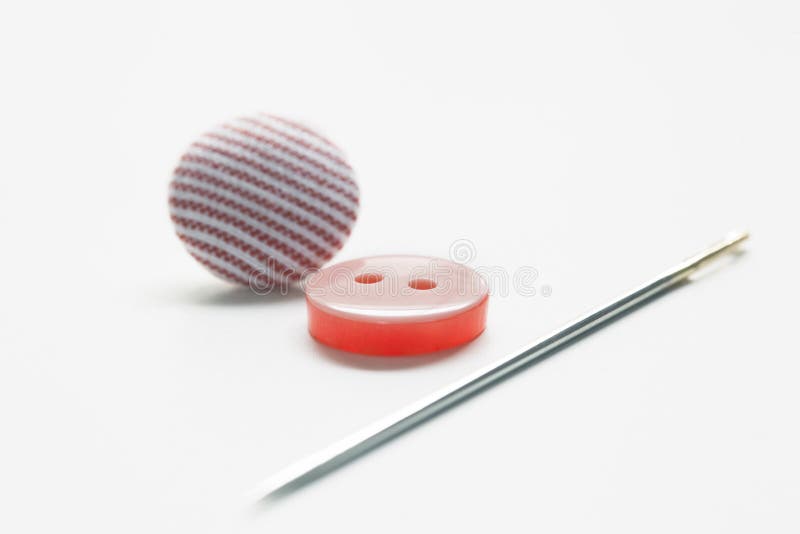 Buttons and Needle stock photo. Image of object, pink - 26969880