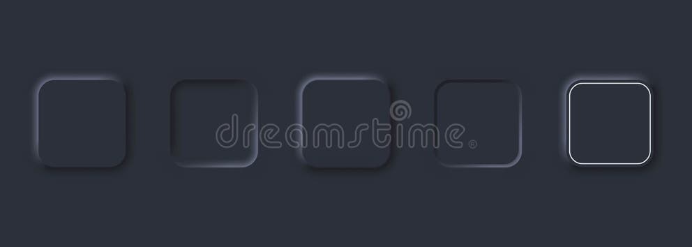 Buttons in Neomorphism Style for Website or App. UI Blank Buttons. User Interface Elements for ...