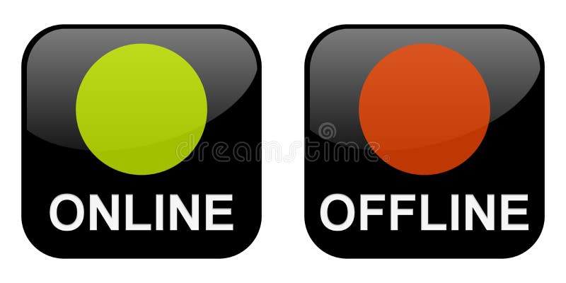 Buttons Online and Offline stock illustration. Illustration of chat ...