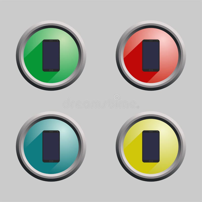 Buttons with the phone stock illustration. Illustration of object ...