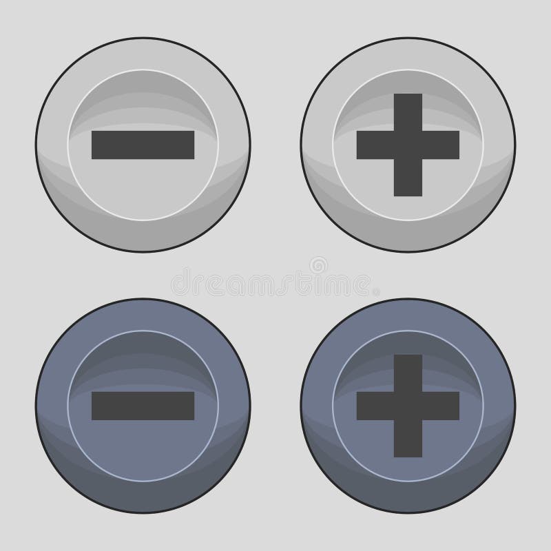 Buttons with plus icon stock vector. Illustration of orange - 6518825
