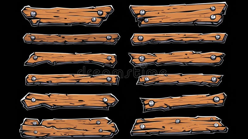 The Buttons are Presented As a Modern Cartoon Set of Blank Rectangle ...