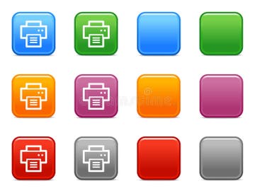 Buttons with print icon stock vector. Illustration of sign - 6518840
