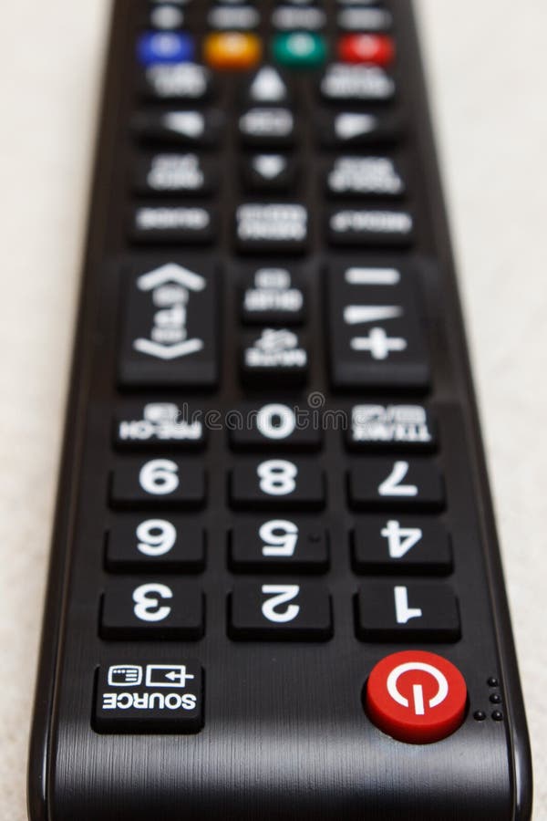 Buttons on Remote Control for Television Stock Photo - Image of plastic ...