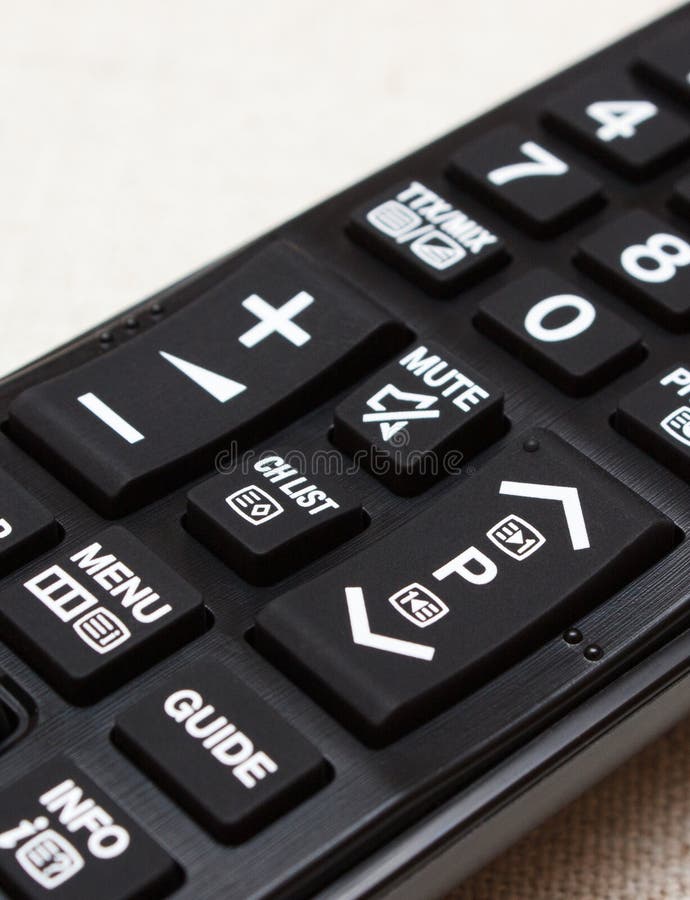 Buttons on Remote Control for Television Stock Photo - Image of ...