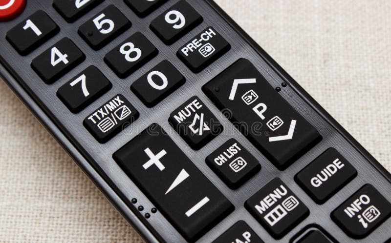 Buttons on Remote Control for Television Stock Photo - Image of digital ...