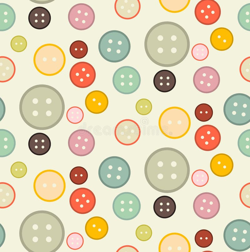 Buttons - Retro Seamless Flat Design Background Stock Vector ...