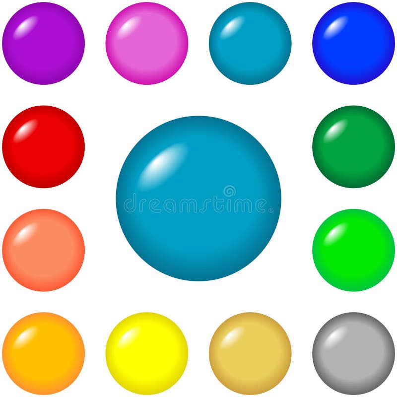 Big set of round buttons stock illustration. Illustration of shine ...