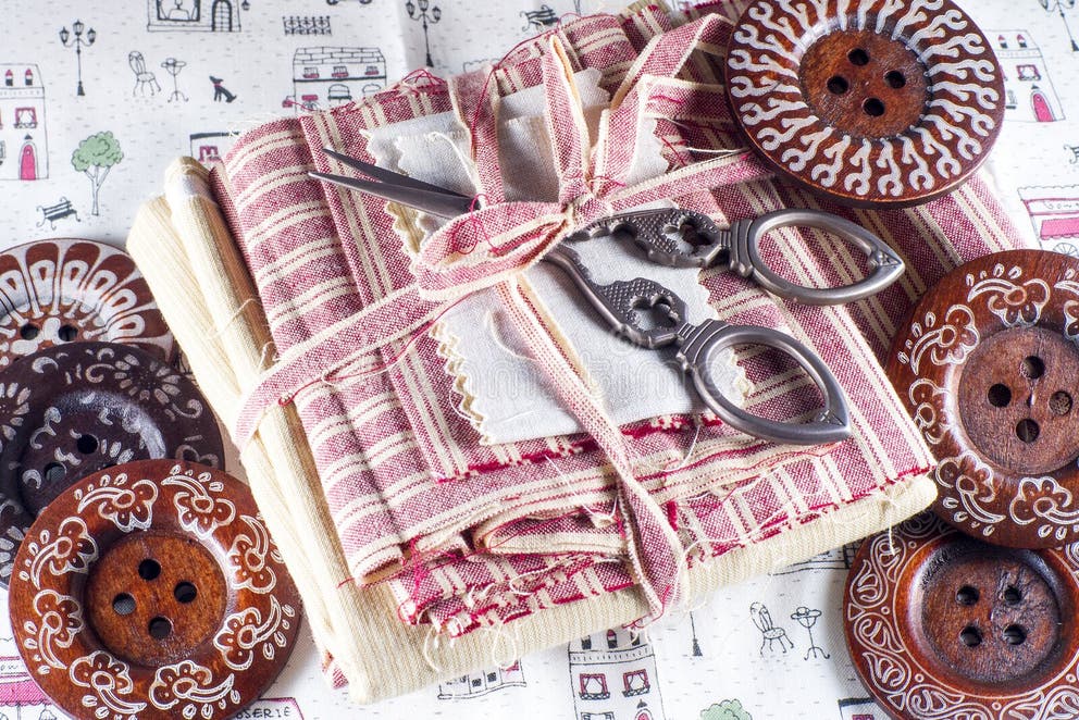 Buttons and Scissors stock image. Image of sewing, textile - 30029163