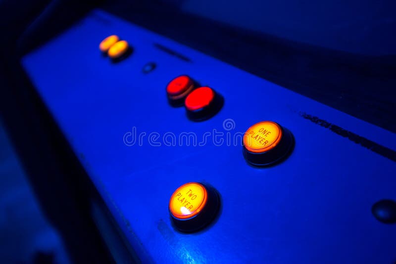 Buttons for Selecting One or Two Players on an Old Arcade Stock Photo ...