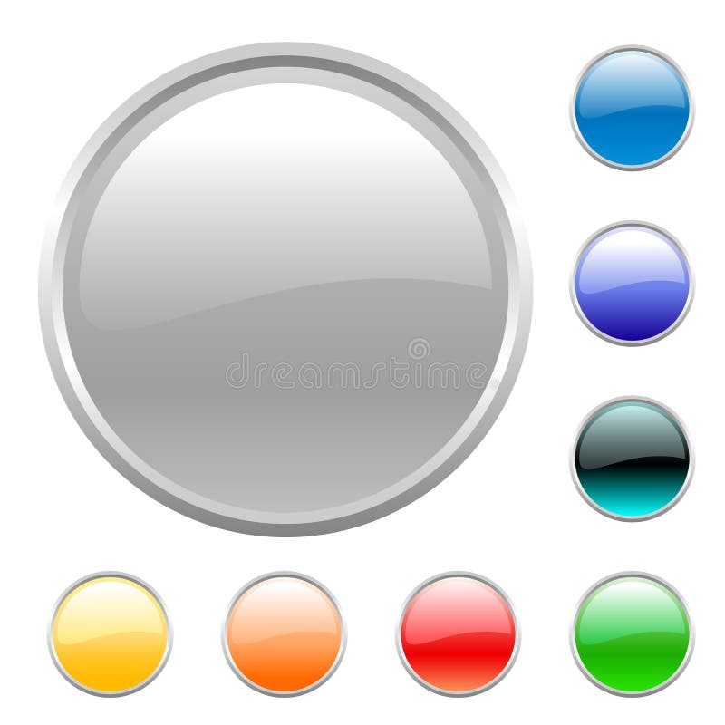 Circle buttons stock vector. Illustration of metallic - 12012995