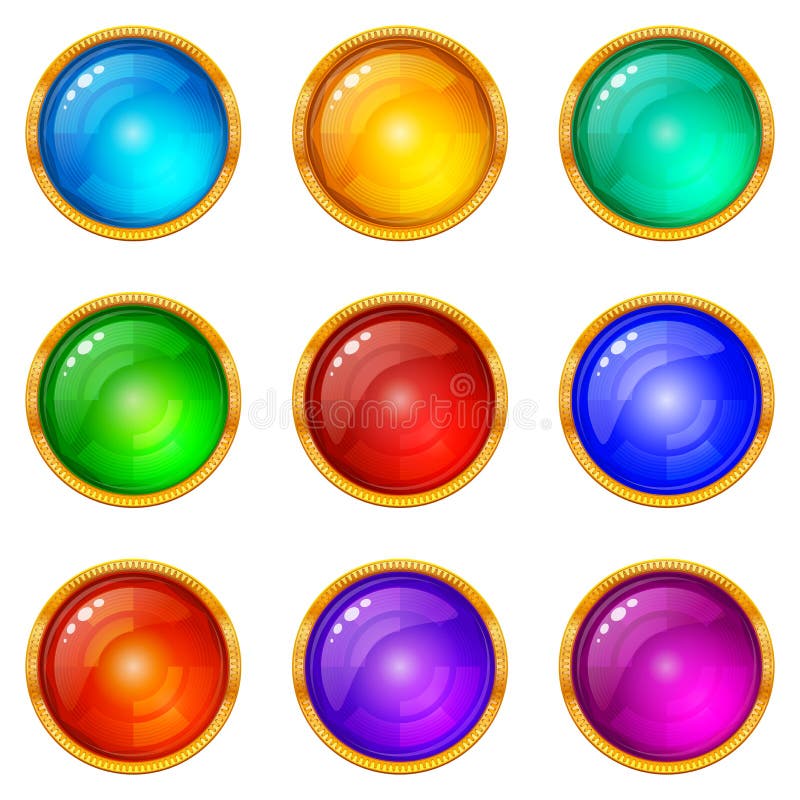 Colorful buttons, set stock vector. Illustration of click - 25168536