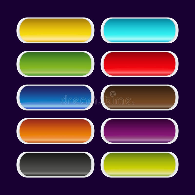 Buttons Set. Vector GUI Asset Collection for Game and App. UI Kit Asset ...