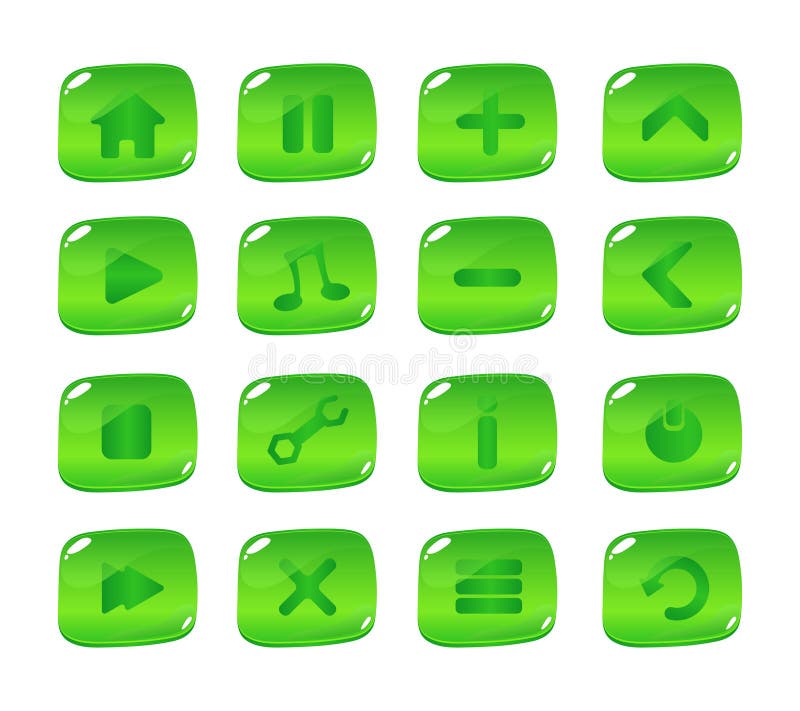 Buttons Set. Vector GUI Asset Collection for Game and App Stock Vector ...