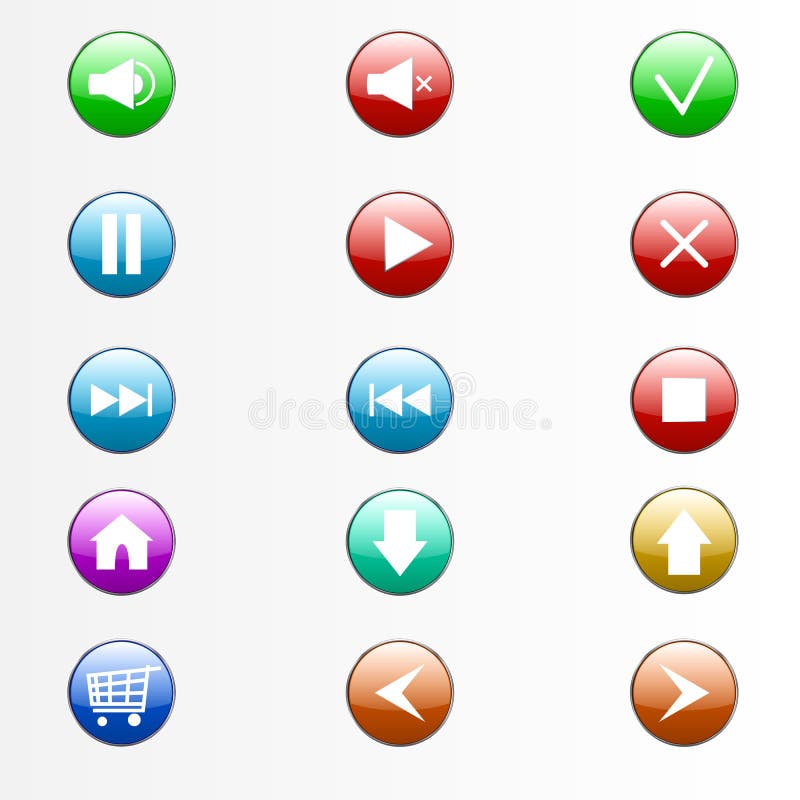Buttons set stock illustration. Illustration of multicolored - 62701112