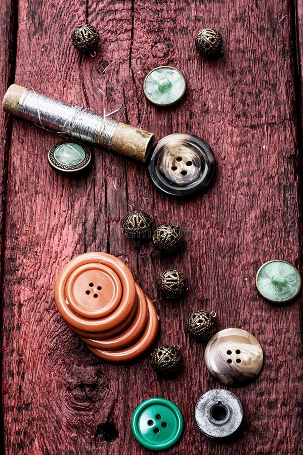 Buttons and sewing tool stock image. Image of sample - 40700641