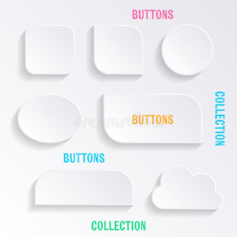 Buttons with shadows stock vector. Illustration of buttons - 60988565