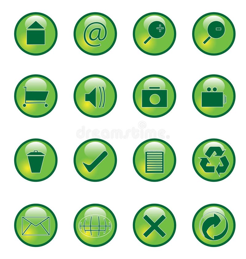 Green Square Web Buttons [1] Stock Illustration - Illustration of ...