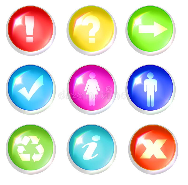 Set of Coloured Buttons stock vector. Illustration of universal - 2796503