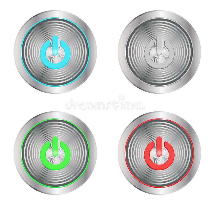 On buttons silver stock illustration. Illustration of design - 79250096