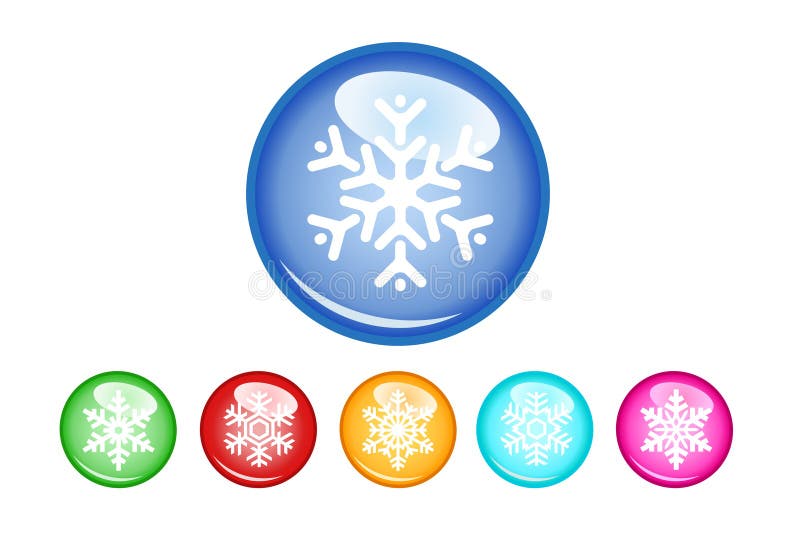 Buttons snowflakes stock vector. Illustration of color - 13572854