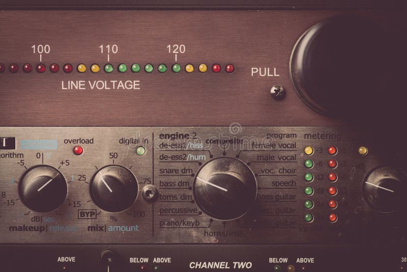 Buttons in sound studio stock image. Image of panel, audio - 68468833