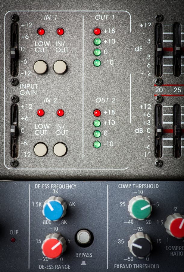 Buttons in sound studio stock image. Image of amplifier - 68923081