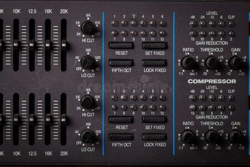 Buttons in sound studio stock photo. Image of audio, electronic - 69329658