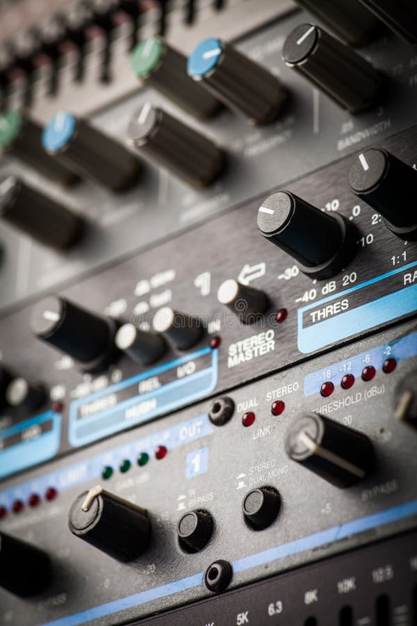 Buttons in sound studio stock image. Image of music, desk - 67785449