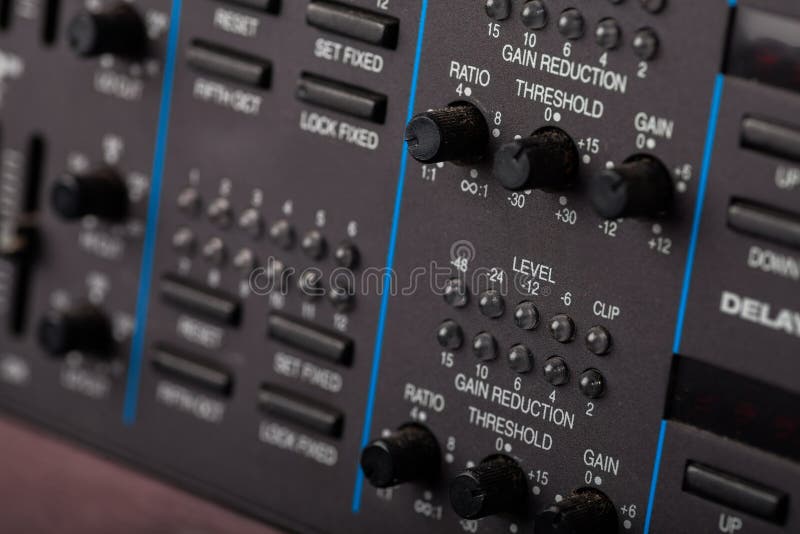 Buttons in sound studio stock photo. Image of professional - 67972950