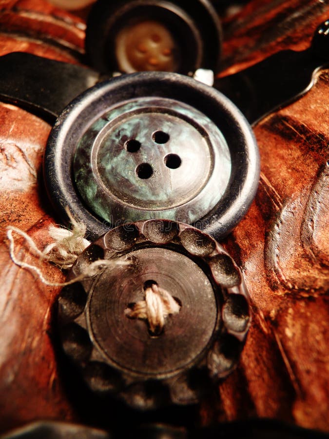Buttons Stacked on Wooden Chest Toy Craft Stock Photo - Image of button ...