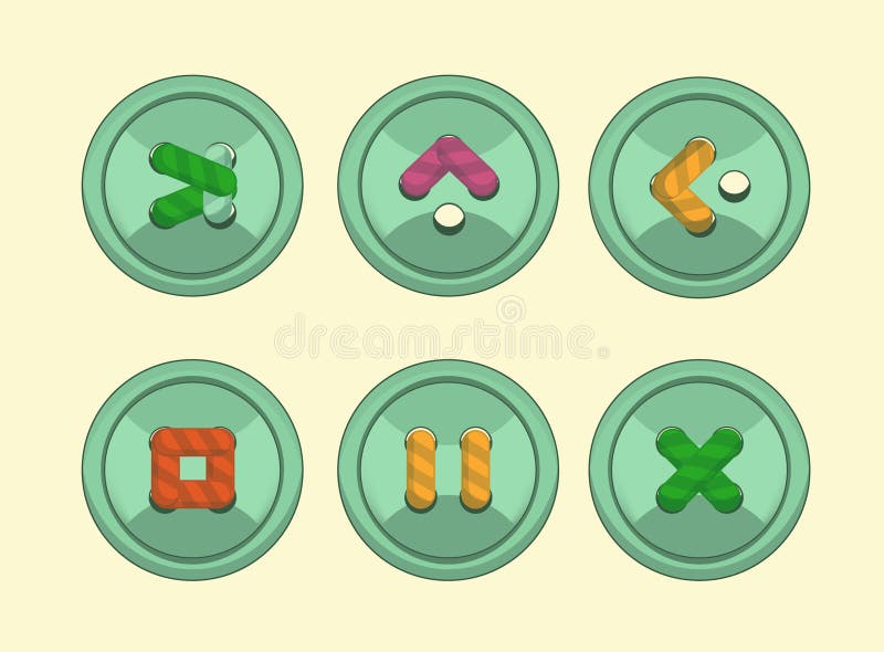 Buttons with strings signs stock vector. Illustration of sign - 49095326