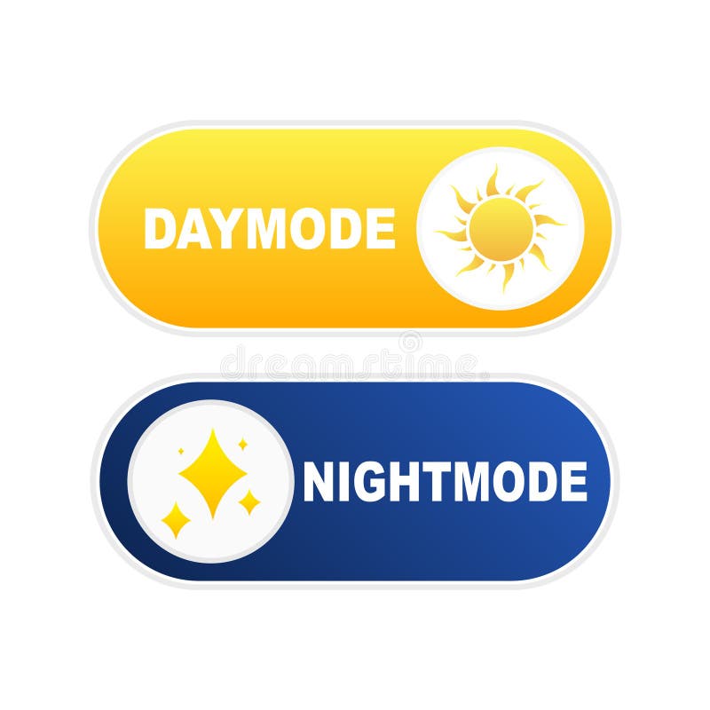 Buttons for Switching Day and Night Interface Modes. Stock Illustration ...