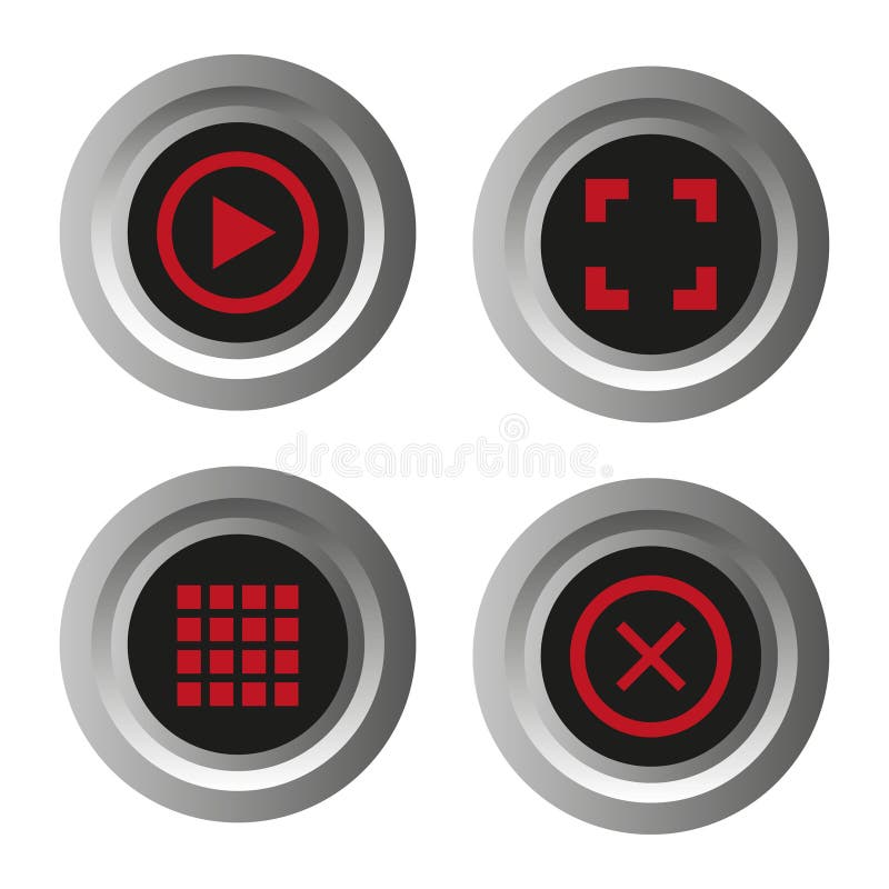 Buttons with Symbols for Web Design. Vector Illustration Stock Vector ...