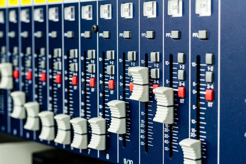 Buttons and Tabs in the Audio Controller Stock Image - Image of desk ...