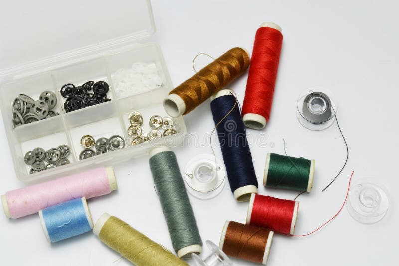 Buttons and thread stock image. Image of cost, black - 61743769
