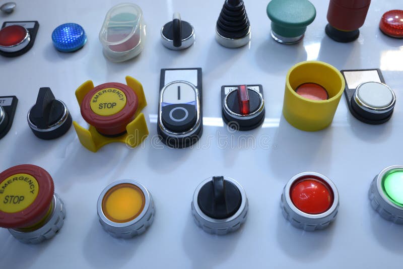 Buttons, Toggles, Panel Indicators and Lights Presented on Stand ...