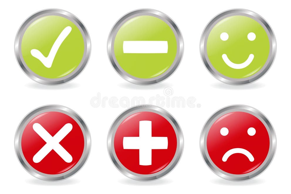 Buttons of Validation Icons Stock Vector - Illustration of checkout ...