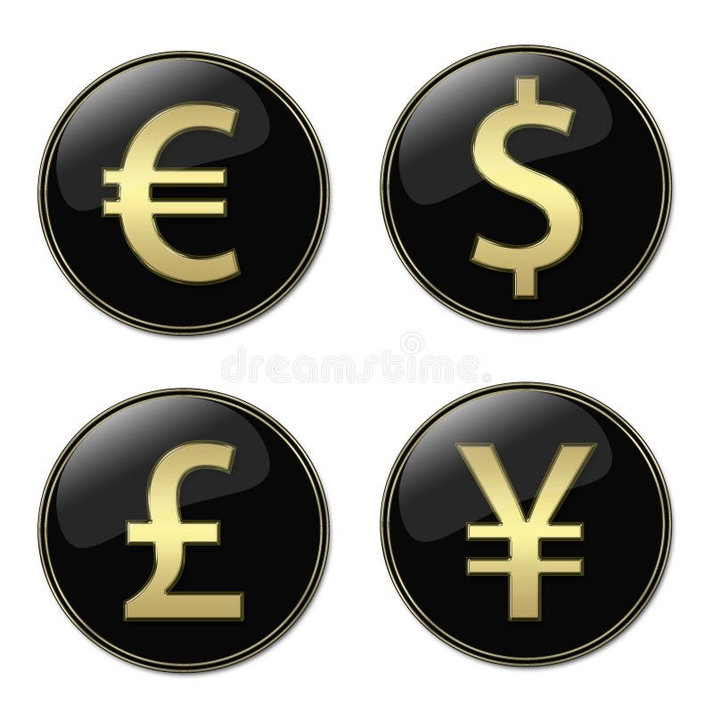 Buttons valutatecken stock illustrationer. Illustration av stort - 5533869