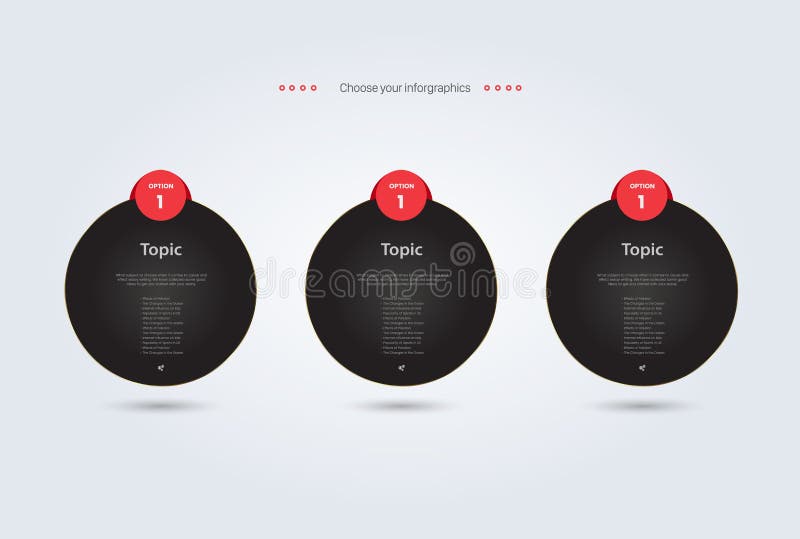 3 Buttons of Vector Infographic Template, SET of Three Process ...