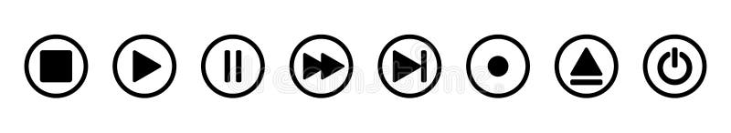 Buttons Video and Audio Collection. Audio and Video Buttons, Isolated ...