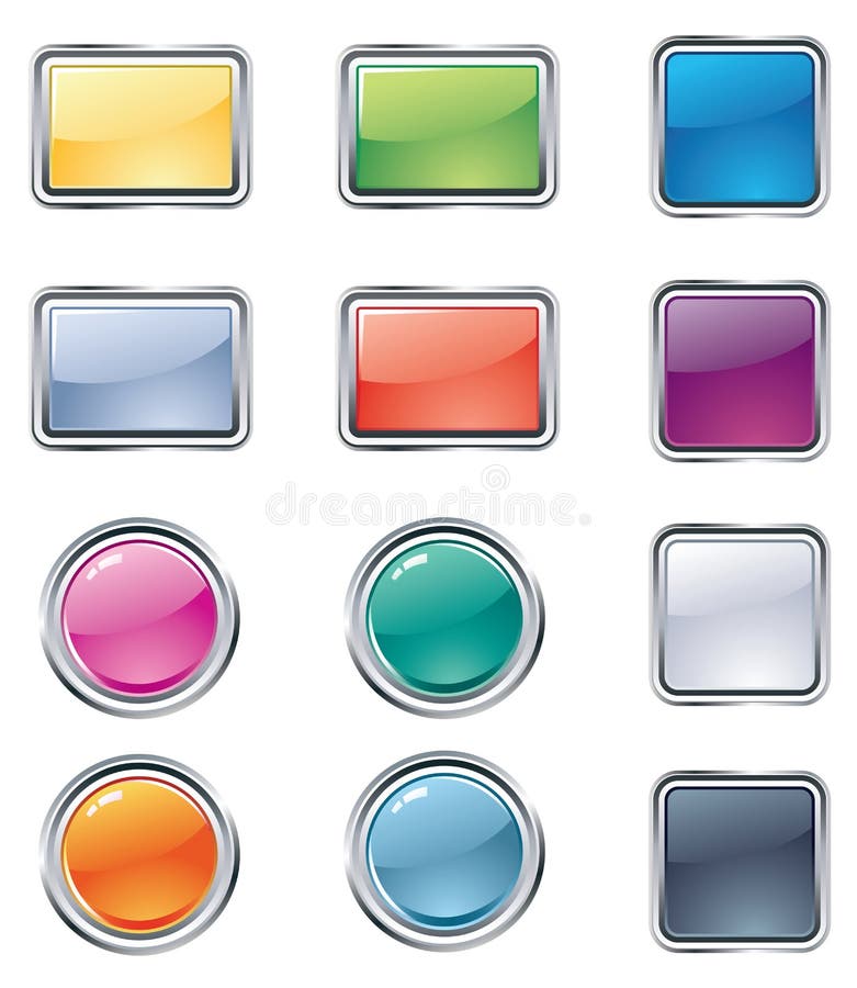 Colorful vector buttons stock vector. Illustration of green - 5937241