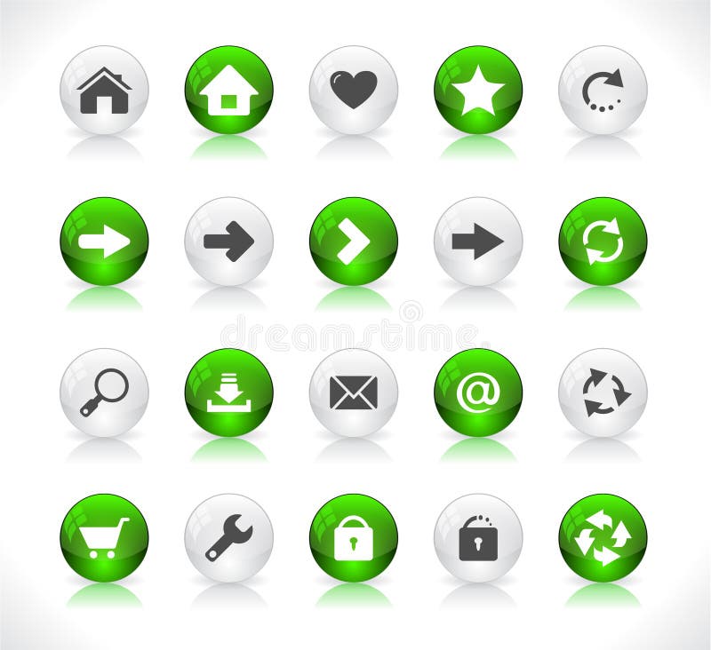 Green bar viewer icons stock vector. Illustration of buttons - 3651817