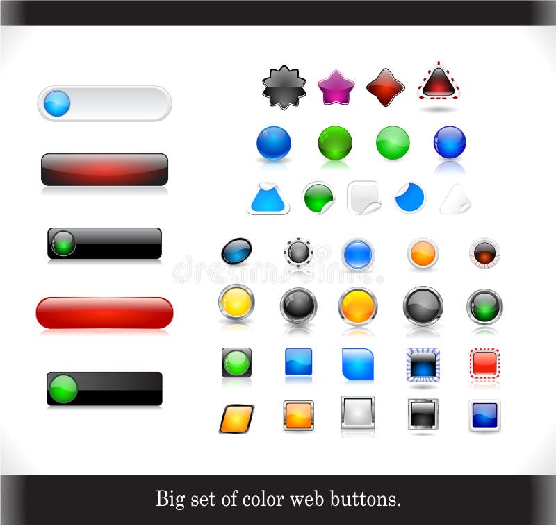Buttons for web stock vector. Illustration of collection - 19042783