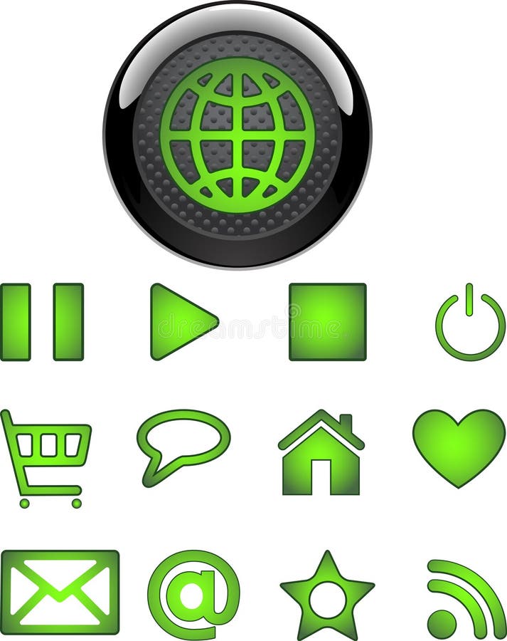 Glossy buttons stock vector. Illustration of ball, internet - 9866446