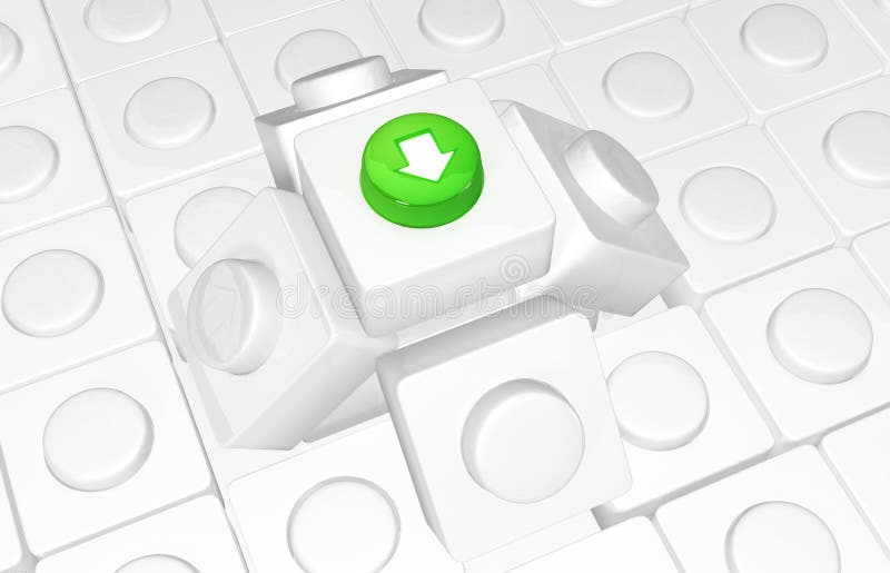 Buttons White Green One Abstract Stock Illustration - Illustration of ...